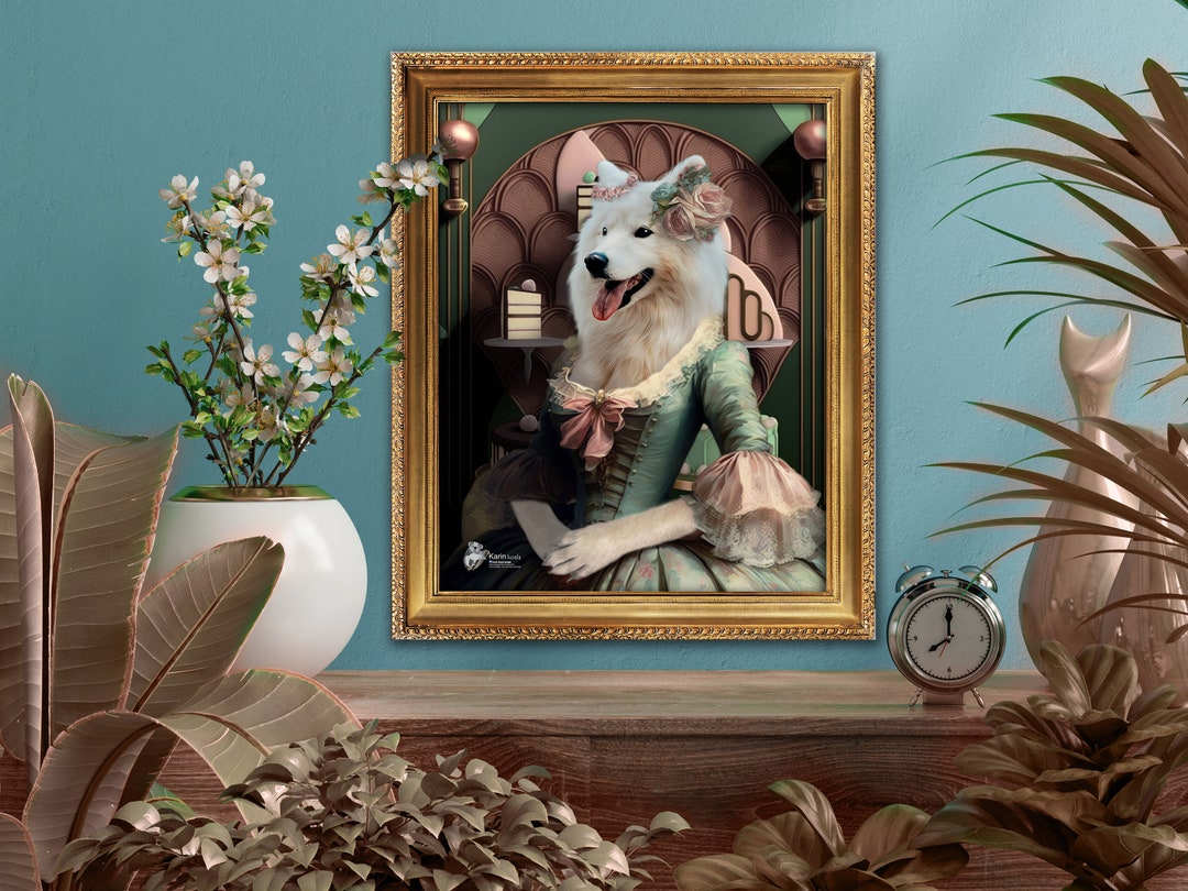 Marie Antoinette Pet Portrait Fancy Pet Portrait Custom Pet Gift, Funny ...