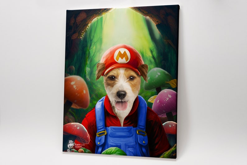 Super Mario Pet Painting | Dog Portrait Mario| Custom Dog Gift, Amazing ...