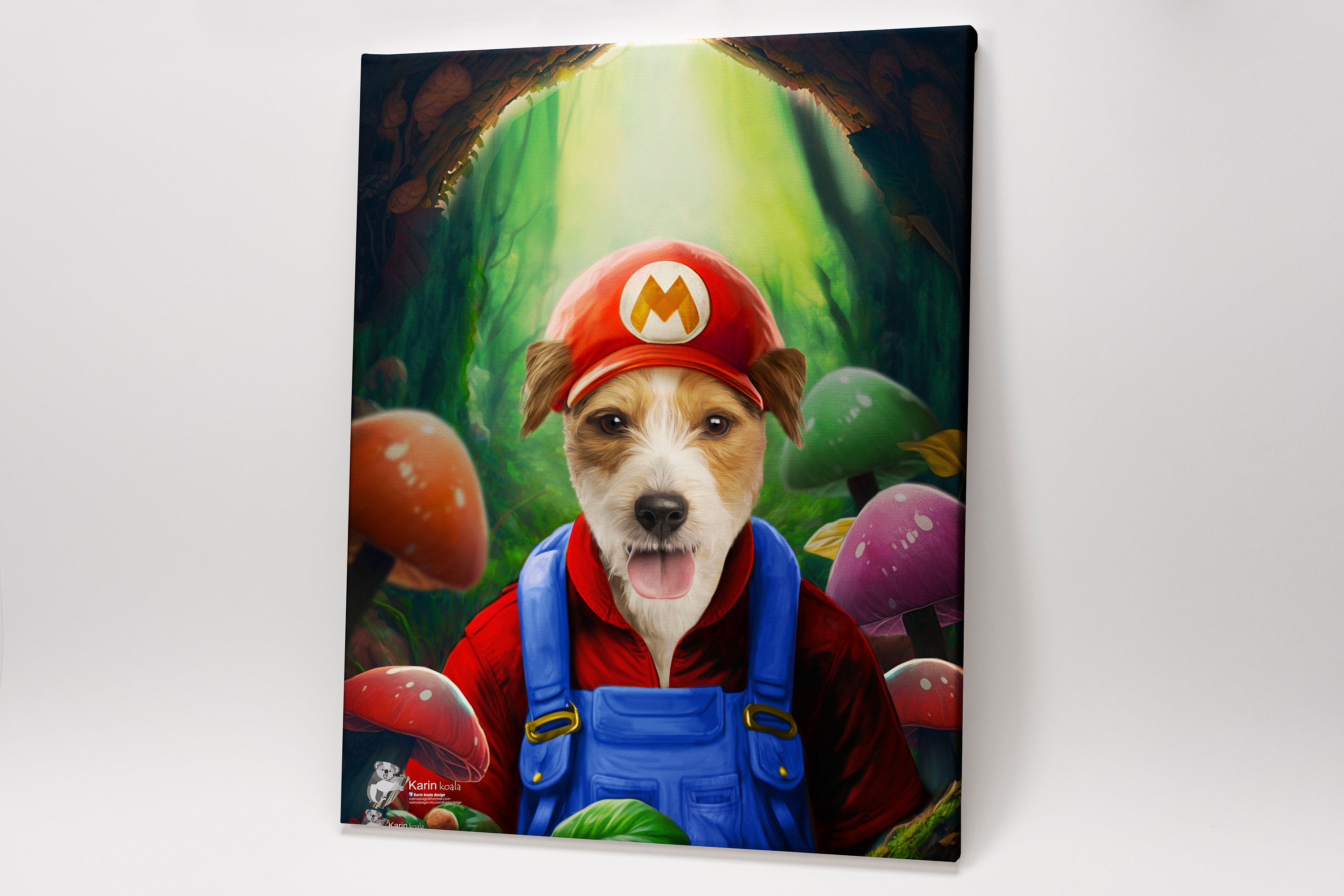 Super Mario Pet Painting | Dog Portrait Mario| Custom Dog Gift, Amazing ...