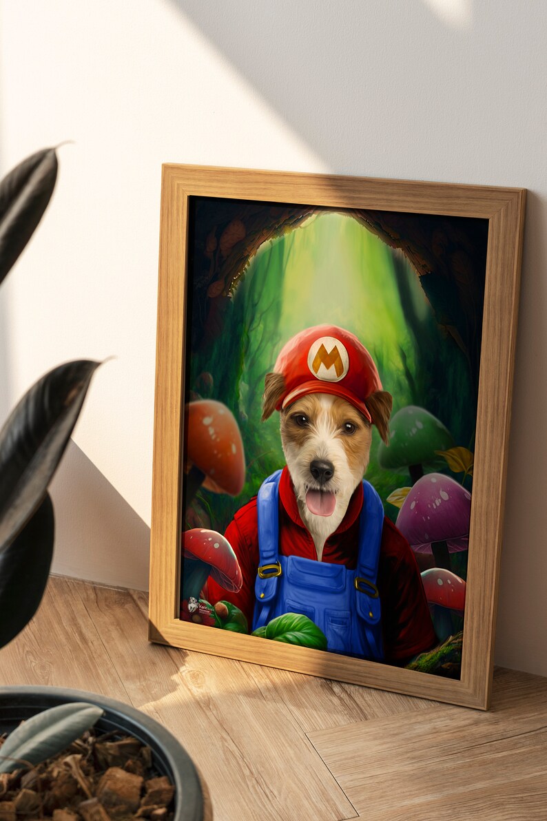 Super Mario Pet Painting | Dog Portrait Mario| Custom Dog Gift, Amazing ...