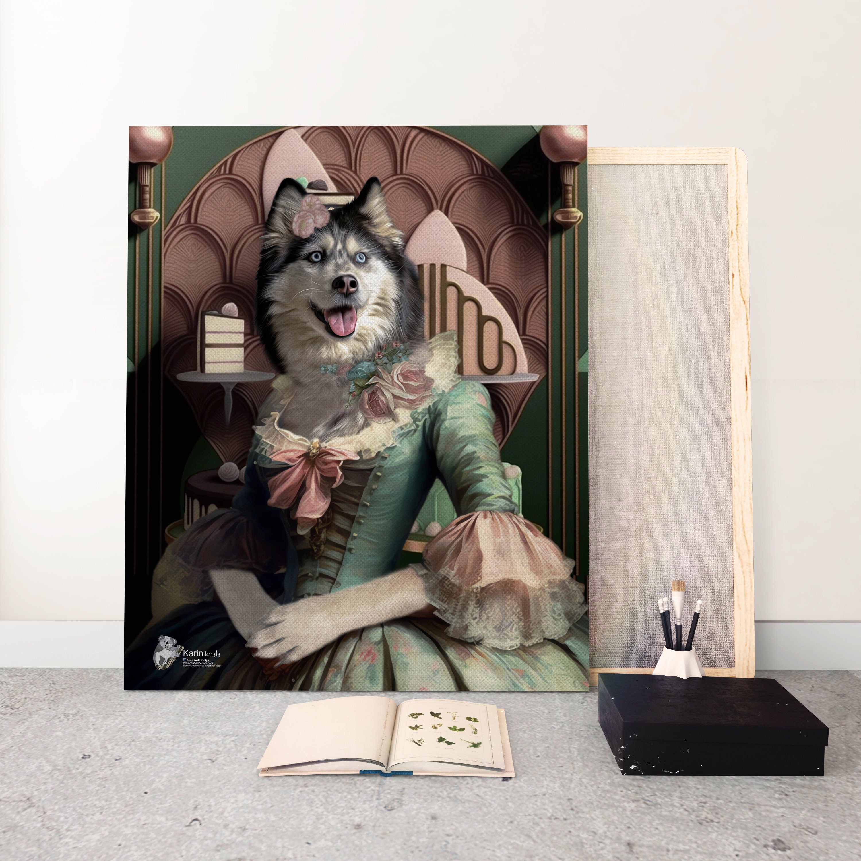 Marie Antoinette Pet Portrait | Fancy Pet Portrait | Custom Pet Gift ...