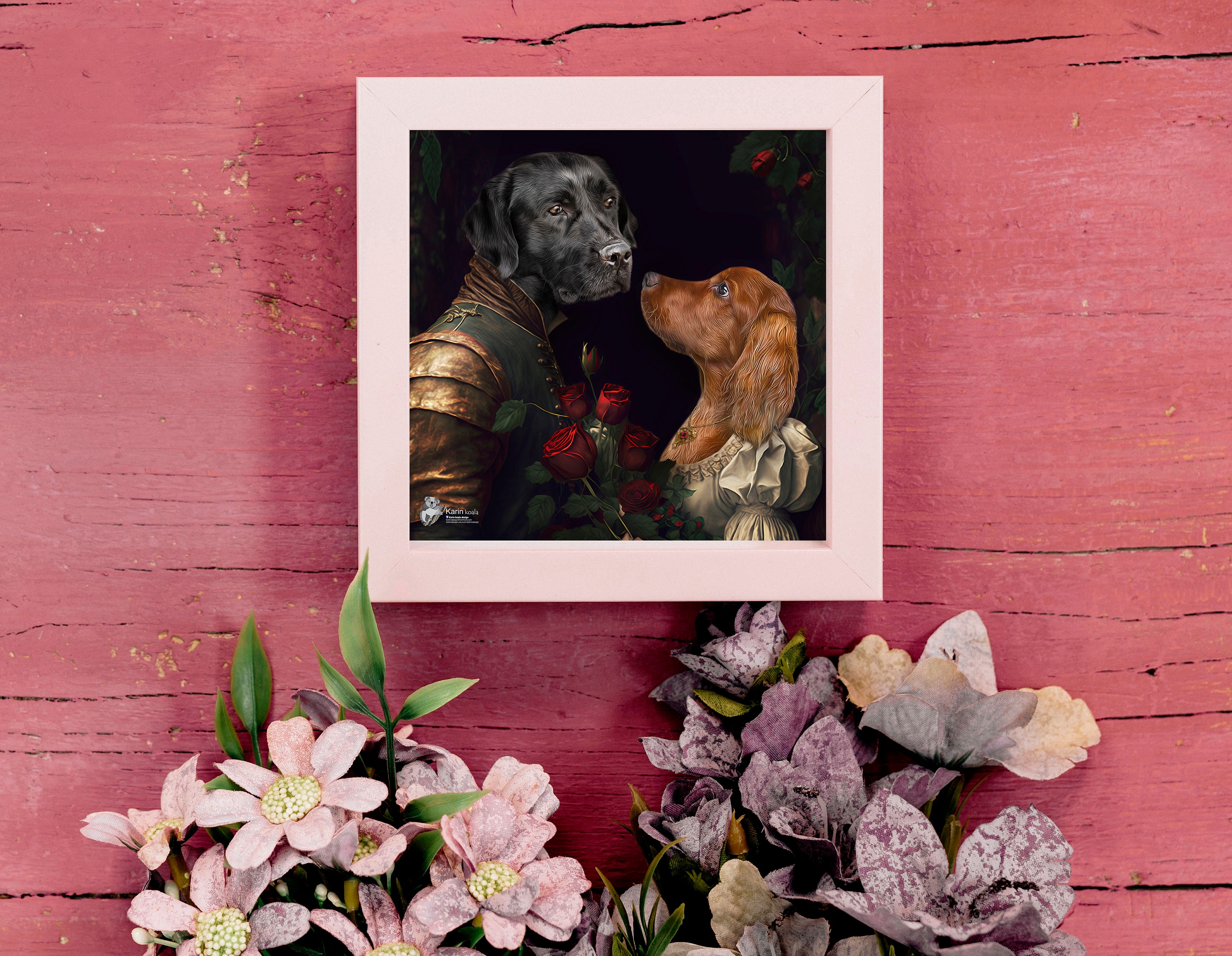 Romeo and Juliet Dog Painting | Pet Portrait | Custom Dog Gift ...