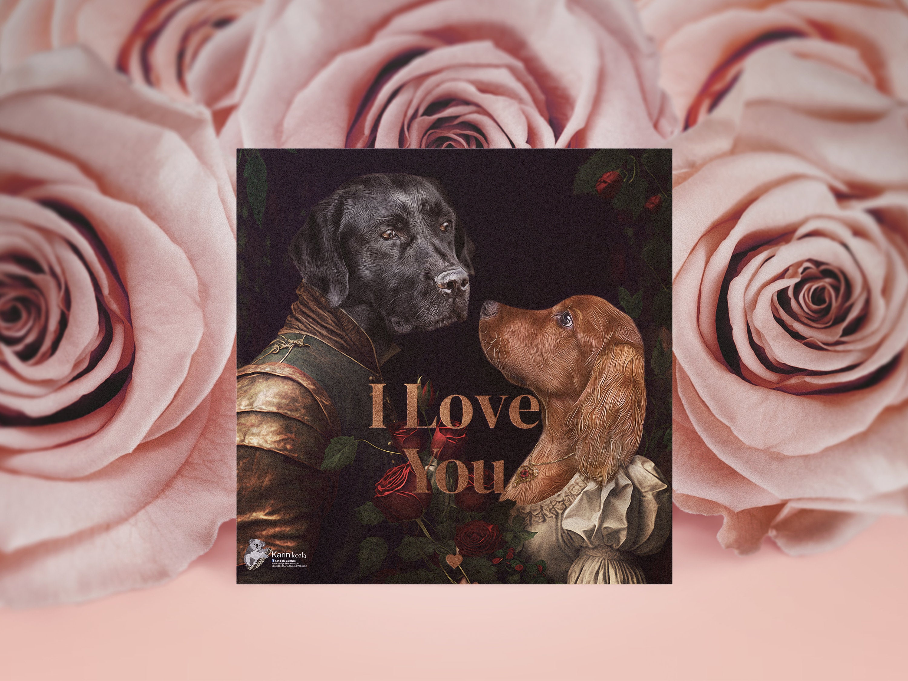 Romeo and Juliet Dog Painting | Pet Portrait | Custom Dog Gift ...