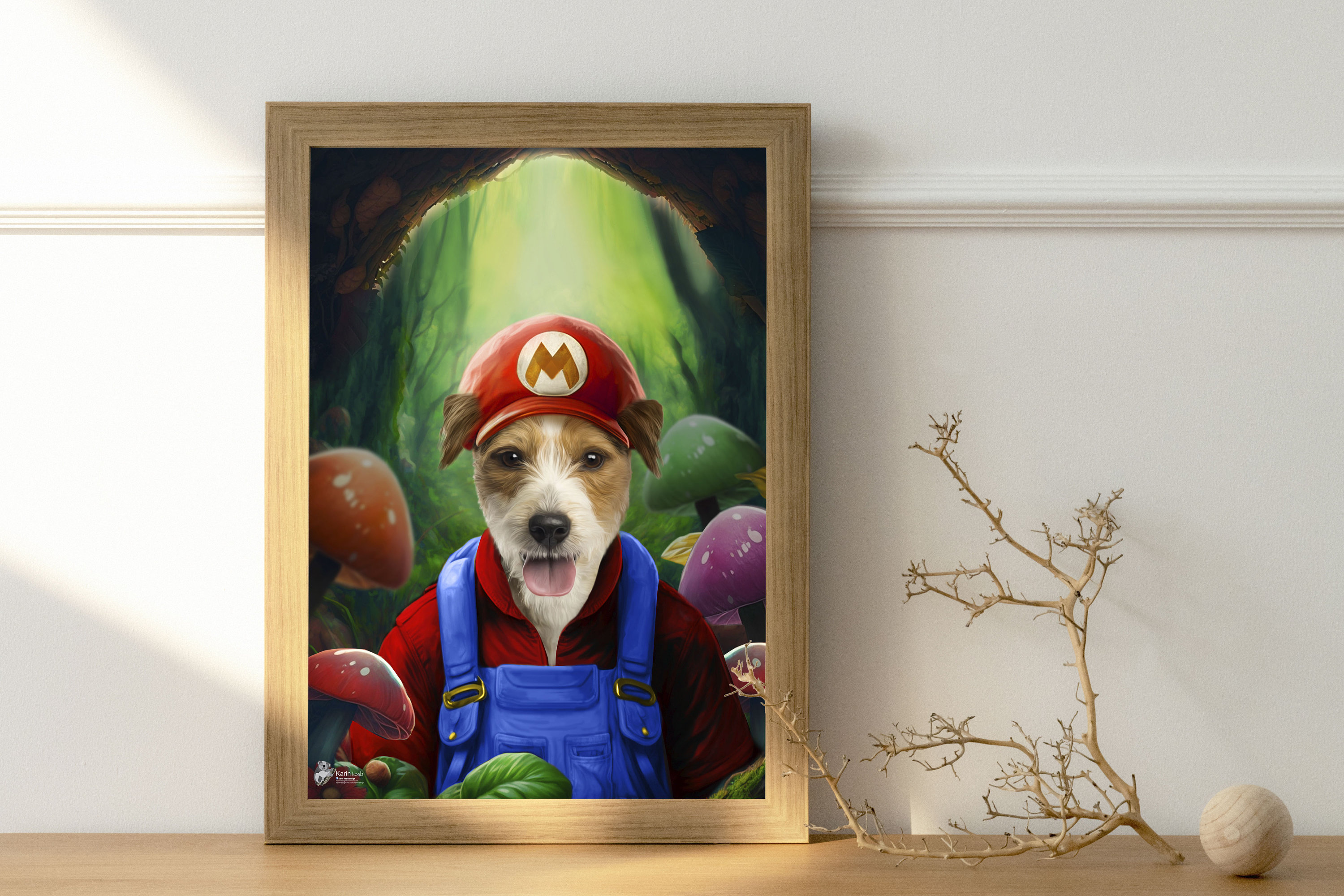 Super Mario Pet Painting | Dog Portrait Mario| Custom Dog Gift, Amazing ...