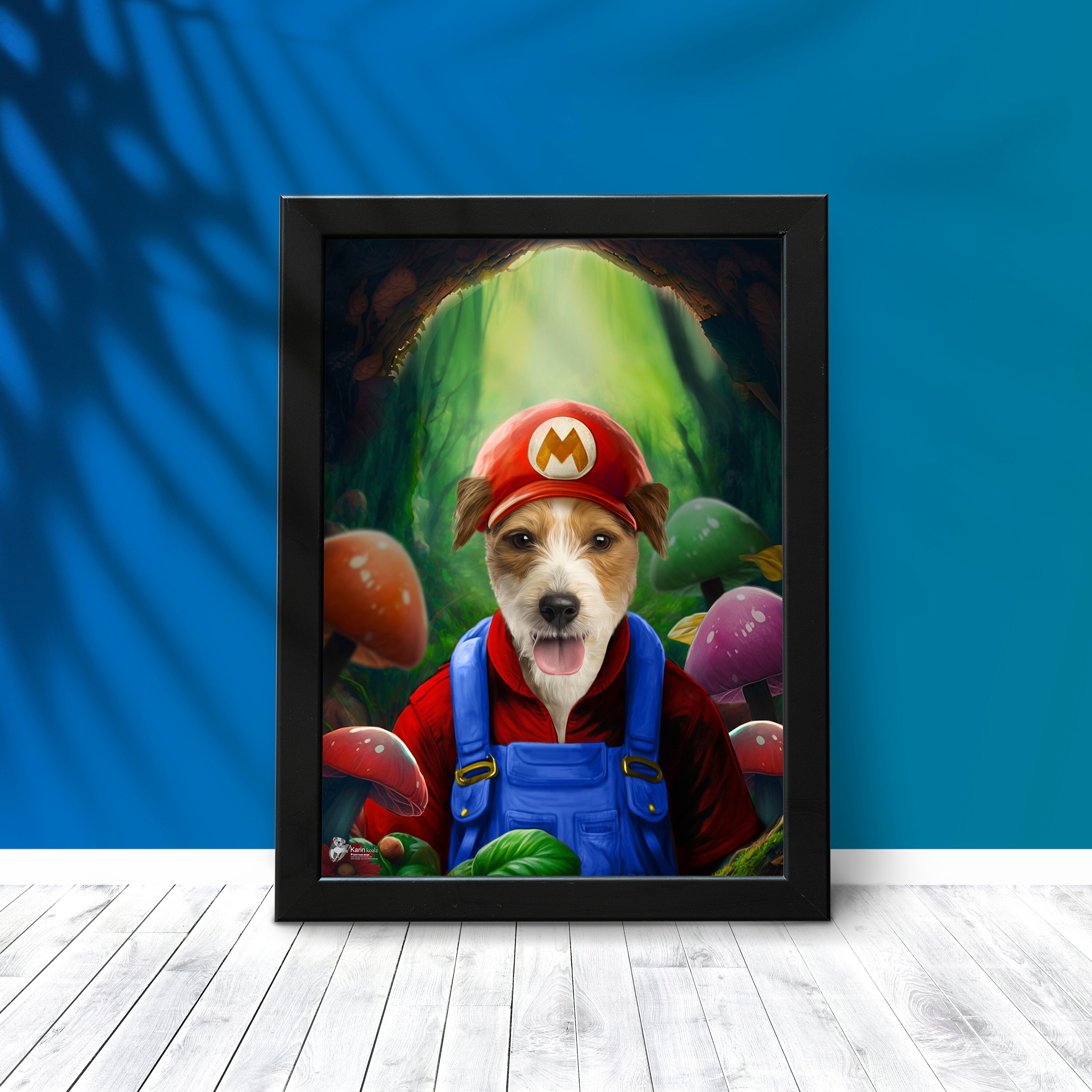 Super Mario Pet Painting | Dog Portrait Mario| Custom Dog Gift, Amazing ...