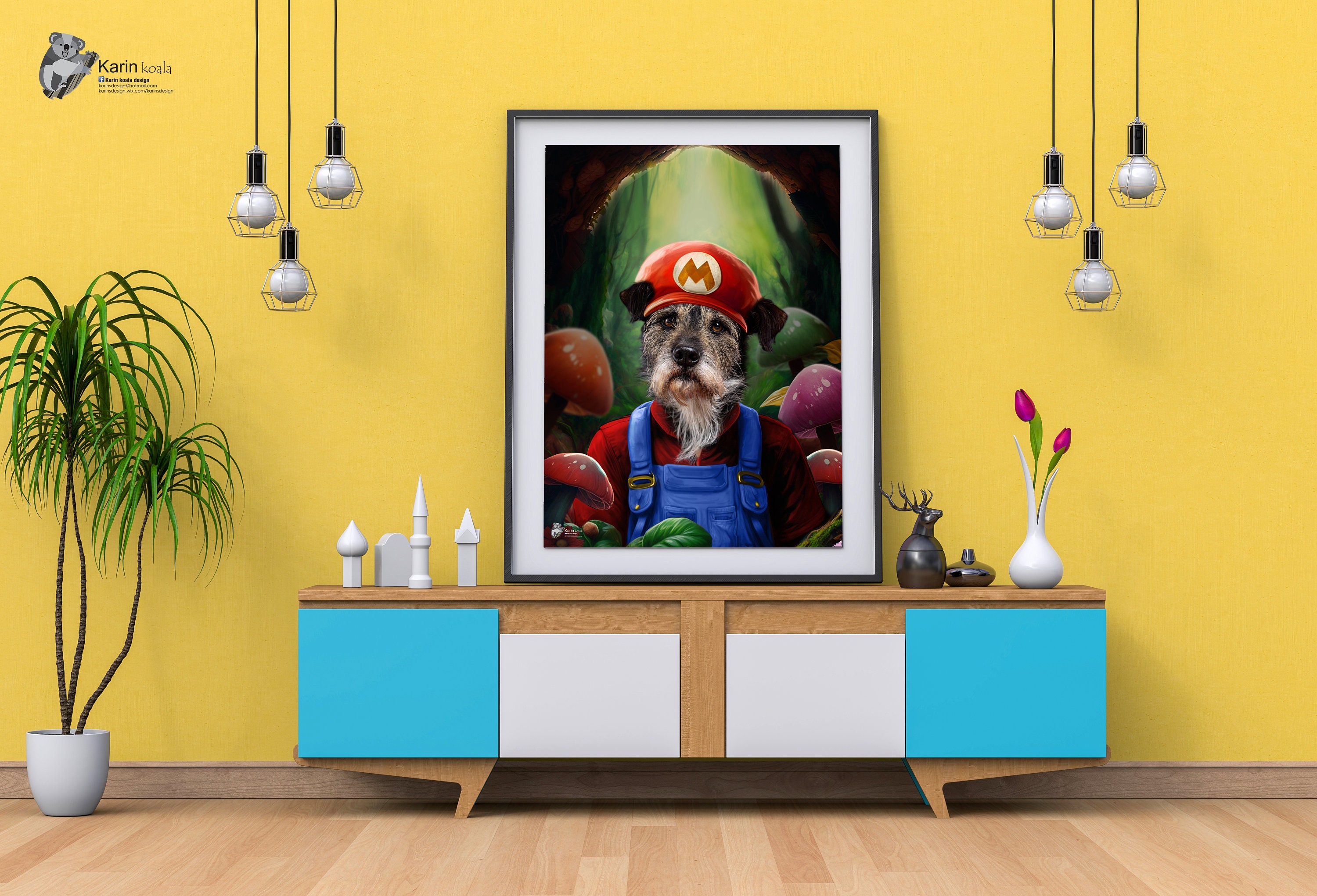 Super Mario Pet Painting | Dog Portrait Mario| Custom Dog Gift, Amazing ...