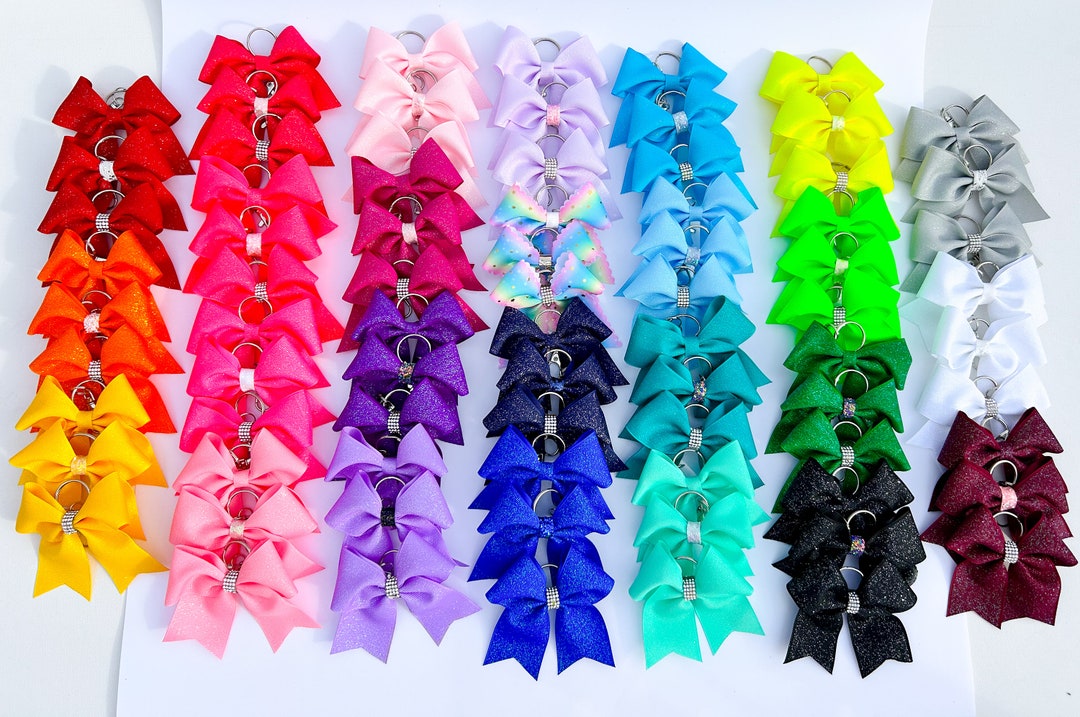 Bookbag Bow Keychain - Cheerleading Bow Keychain - Cheer Keychain Bow ...