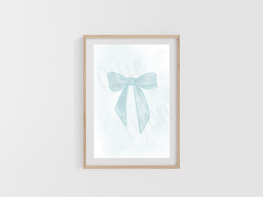 Blue Bow Print, 4x6, JPEG, PNG - Etsy