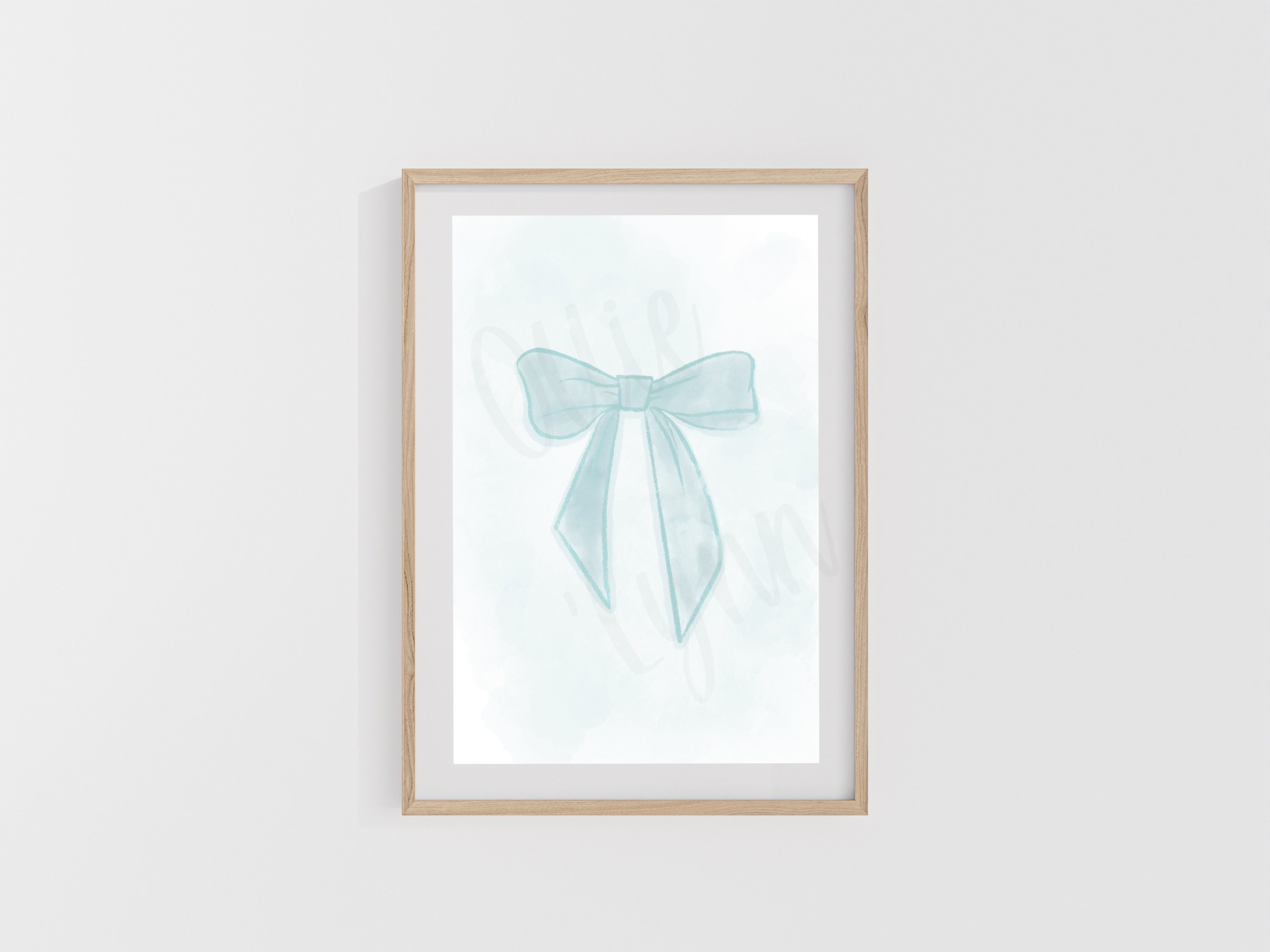 Blue Bow Print, 4x6, JPEG, PNG - Etsy