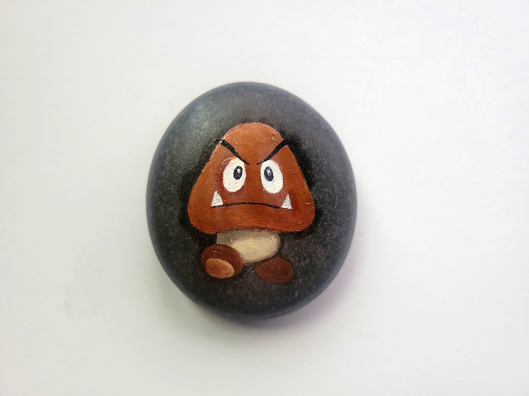 Goomba Rock Art Video Game Art Rock Painting - Etsy