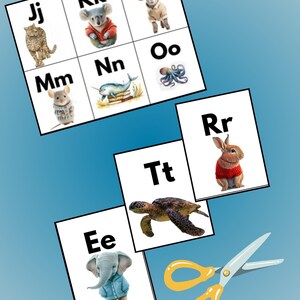 Phonics Flash Cards Featuring Upper and Lower Case With Animals to ...
