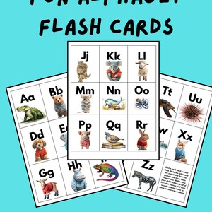 Phonics Flash Cards Featuring Upper and Lower Case With Animals to ...