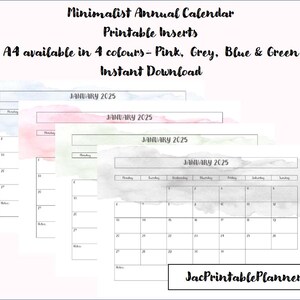 Minimalist 2025 Planner Bundle Printable | Desk Planner Monthly | 10 ...