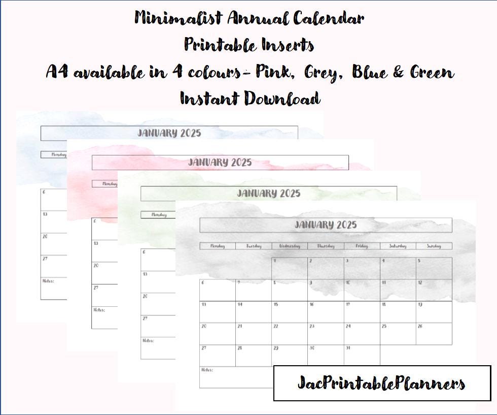 Minimalist 2025 Planner Bundle Printable Desk Planner Monthly 10 Minute ...