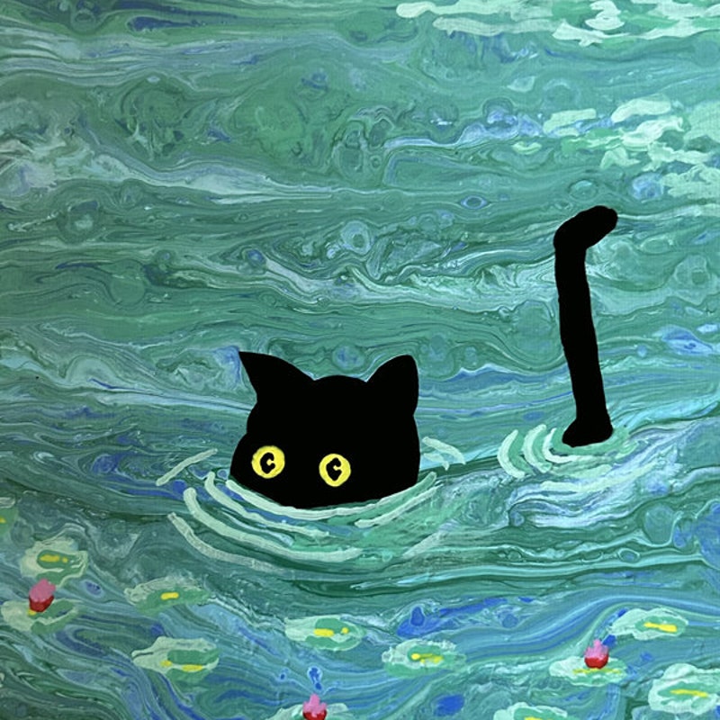 Black Cat Poster Original - Etsy