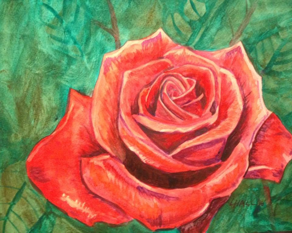 Red Rose Watercolor Painting Floral Flower Poster Print - Etsy