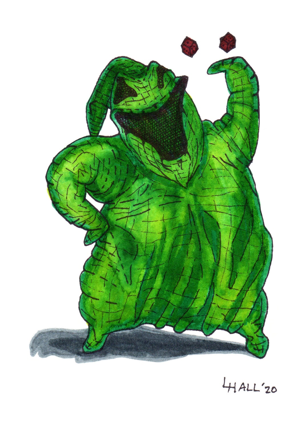 Boogie Man Ink and Watercolor Marker Fan Art Poster Print - Etsy