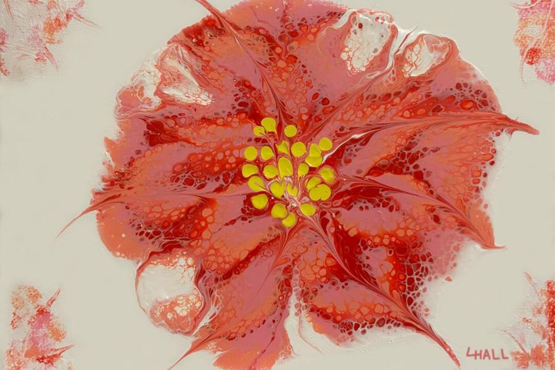 Flower Flow - Acrylic Paint - Poster Print and Stickers - Etsy