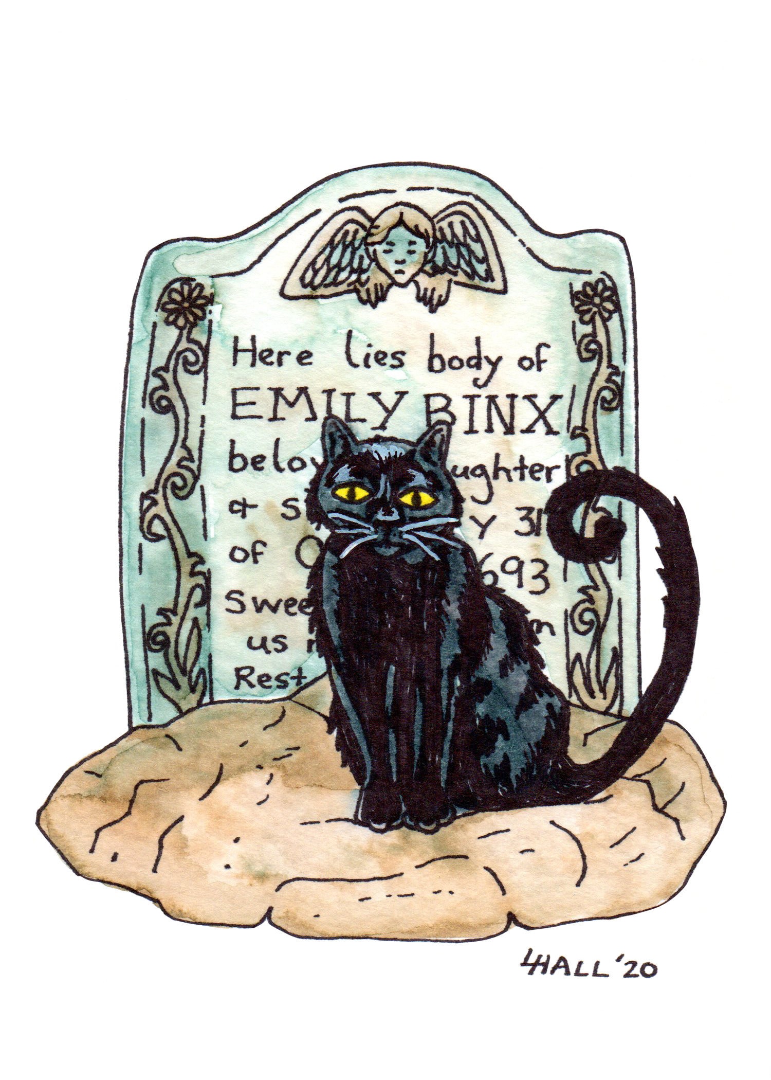 Binx the Cat Ink and Watercolor Marker Fan Art Poster Print - Etsy