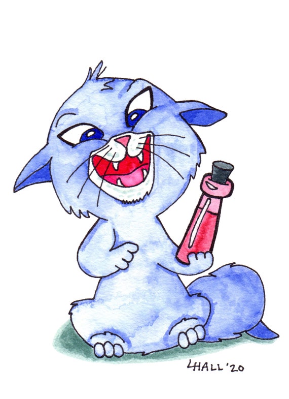 Yzma Kitten Ink and Watercolor Markers Fan Art Poster | Etsy