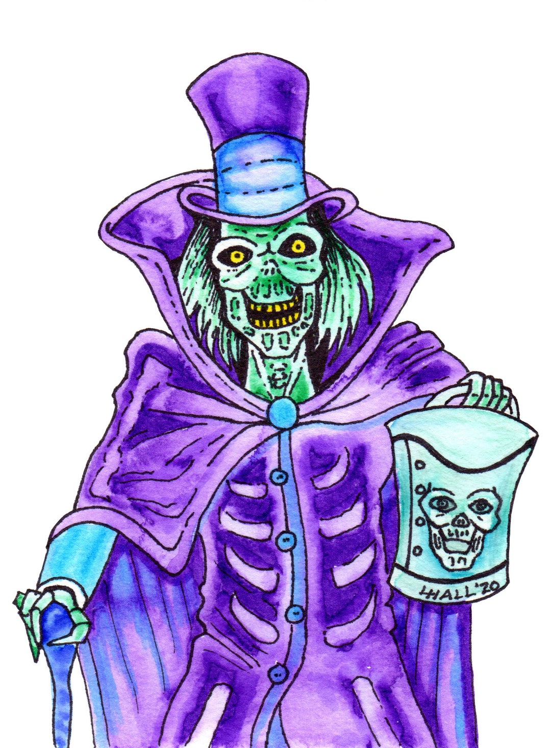 Ghost - Ink and Watercolor Marker - Fan Art - Original Art - Etsy