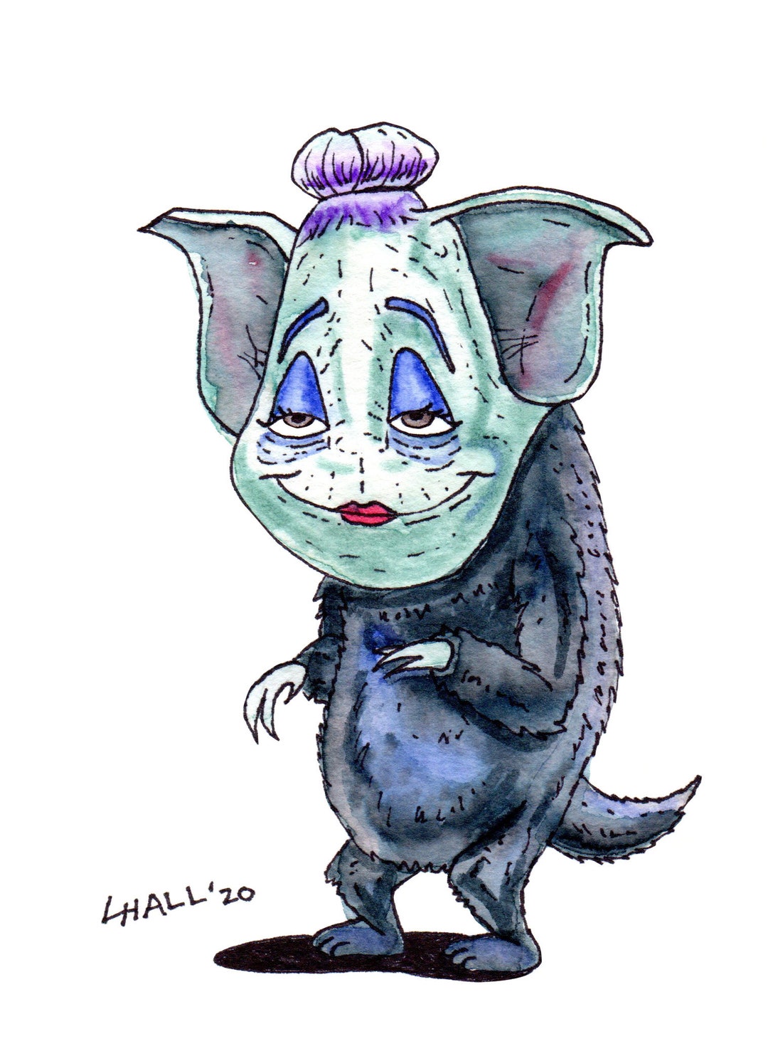 Grandma Gremlin - Ink and Watercolor Marker - Fan Art - Original Art - Etsy