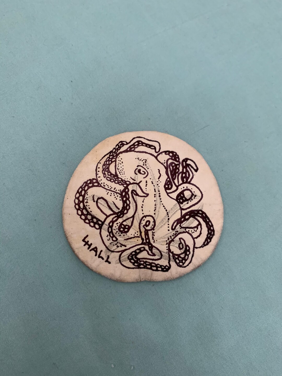 Sea Creature on Sand Dollar - Ink and Acrylic Paint - Original Art - Etsy