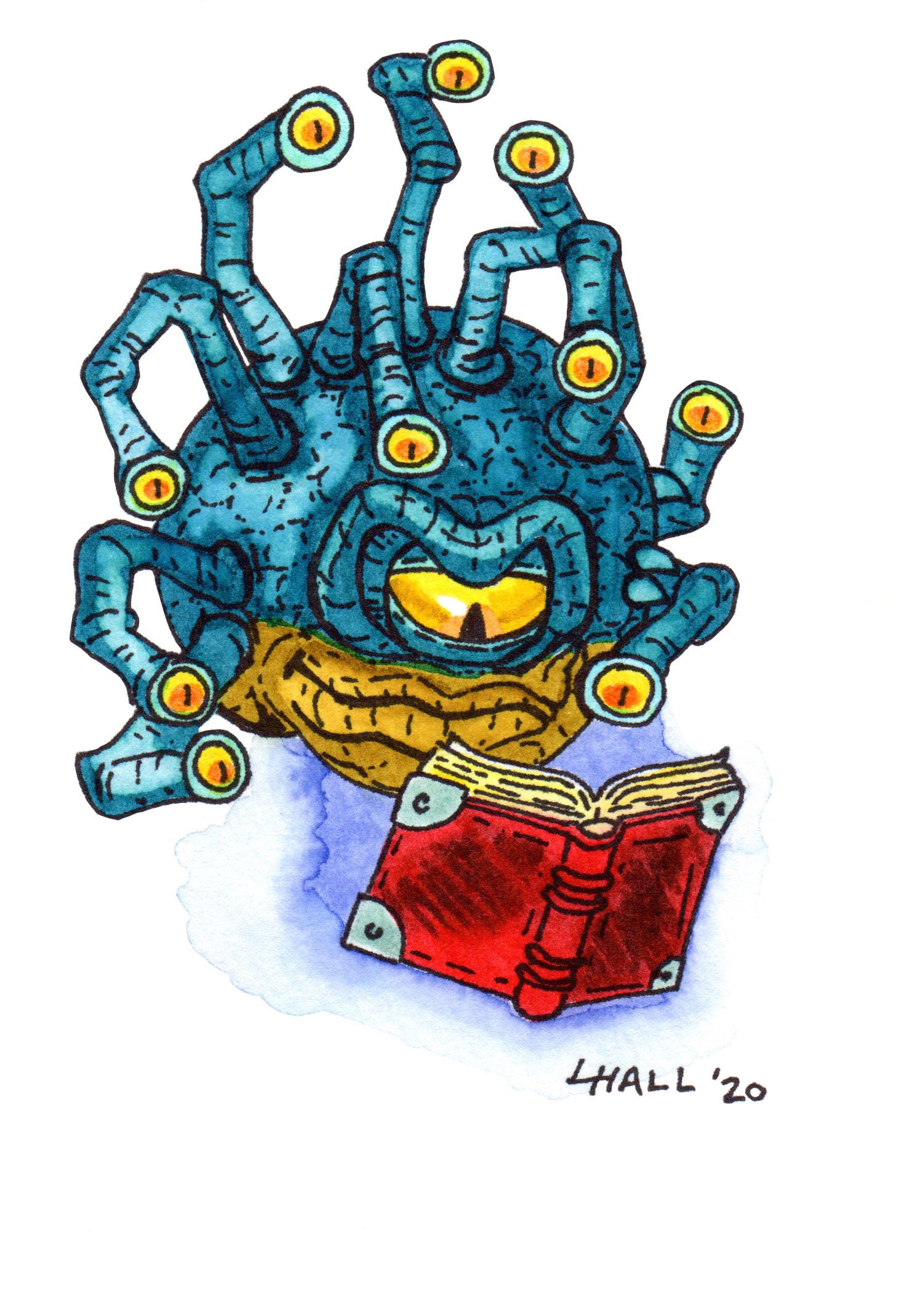 Xanathar the Beholder Dungeons and Dragons Ink and Watercolor Marker ...