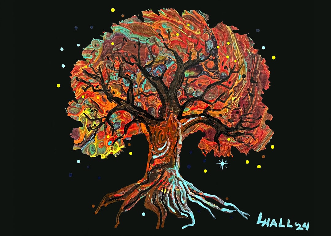 Wishing Tree - Acrylic Paint - Poster Print - Etsy