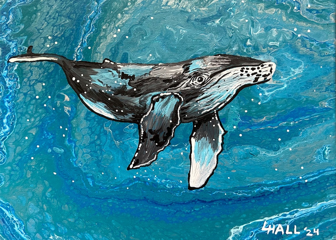 Humpback Whale - Acrylic Paint - Poster Print - Etsy