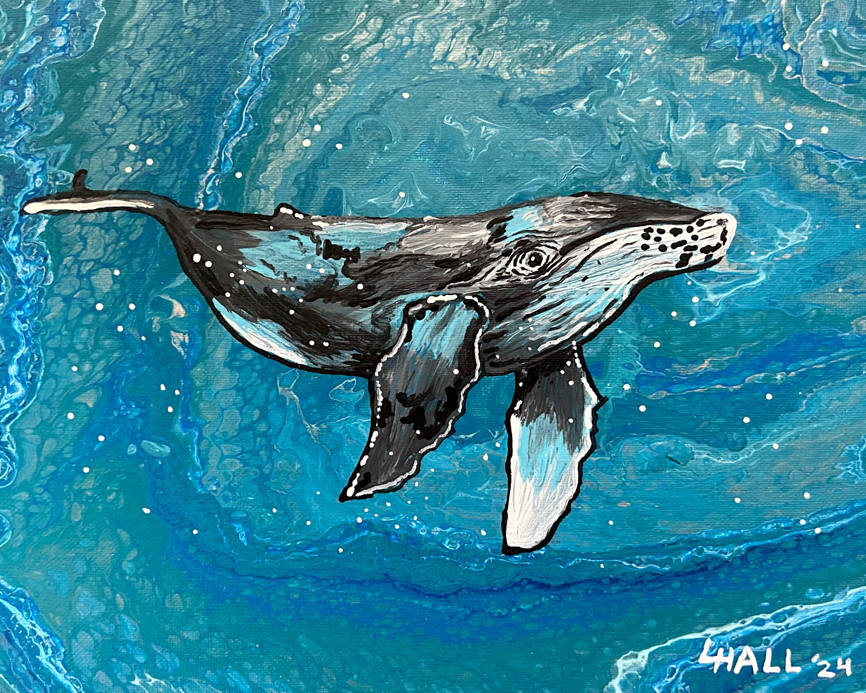 Humpback Whale - Acrylic Paint - Poster Print - Etsy