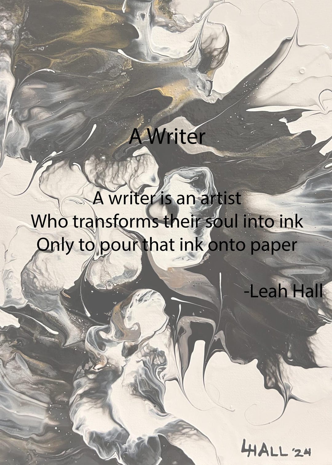 A Writer - Poem on Artwork - Leah Hall Illustrations - Etsy