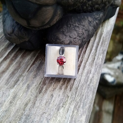 Earth Mined Red Cinnamon Zircon Gemstone Ring Filigree - Etsy