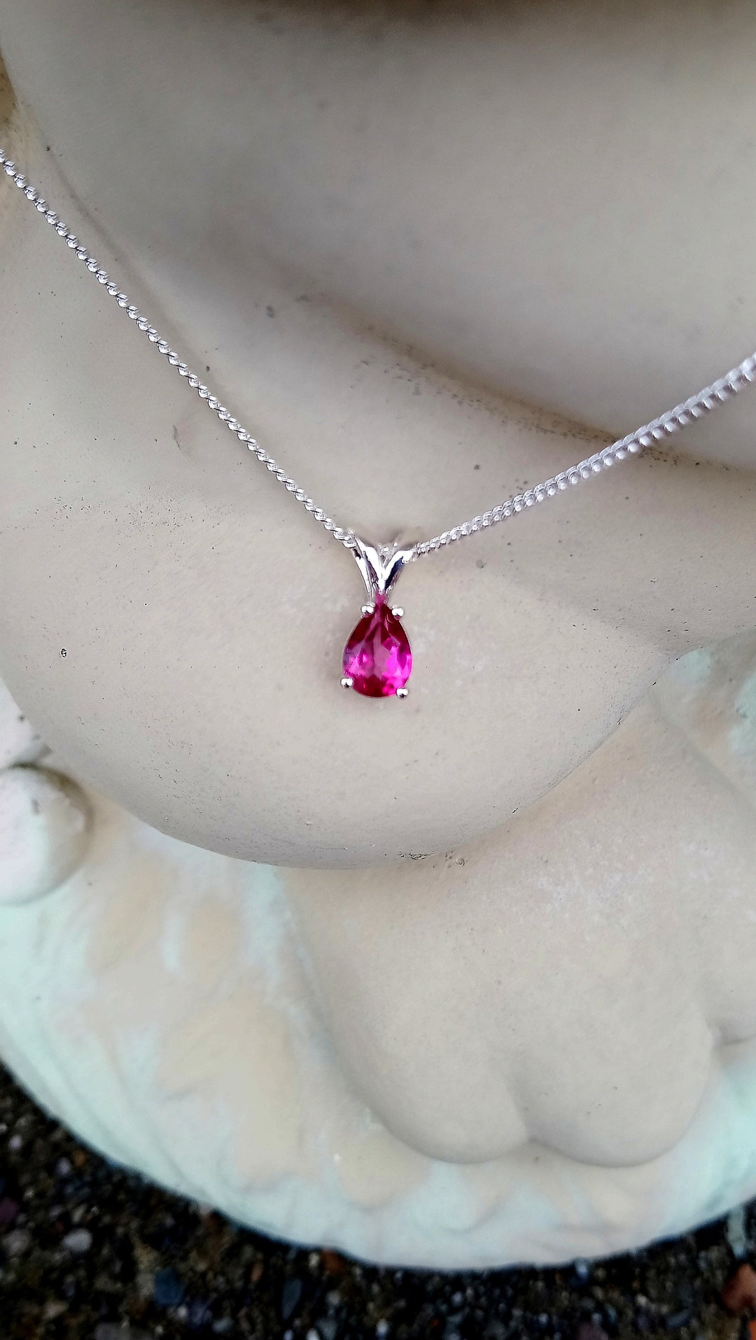 Hot Pink Azotic Topaz Pendant, Natural Faceted Pink Azotic Topaz 7x5 Mm ...