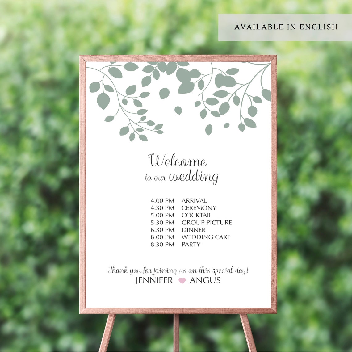 Wedding Day Timeline Sign Including Schedule of Events Order - Etsy