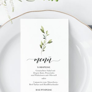 Elegant Menu Card Design With Leaf Greenery Menu Card Menu - Etsy