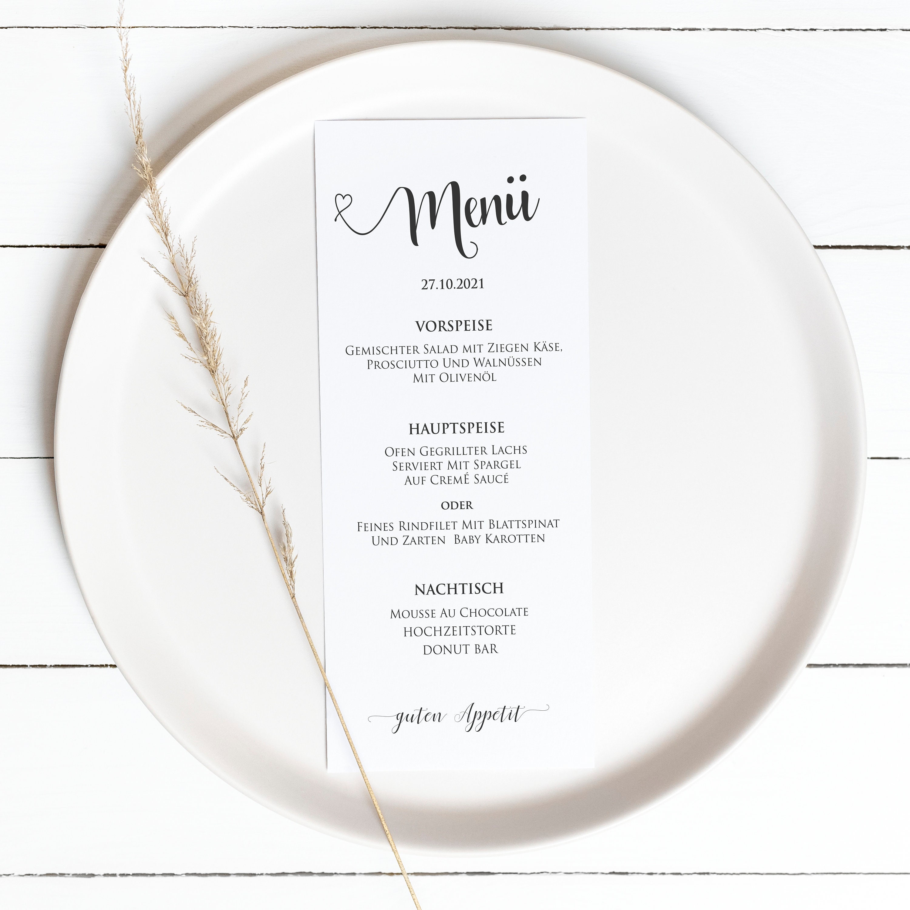 Elegant Menu Card Design with calligraphy print yourself | Etsy