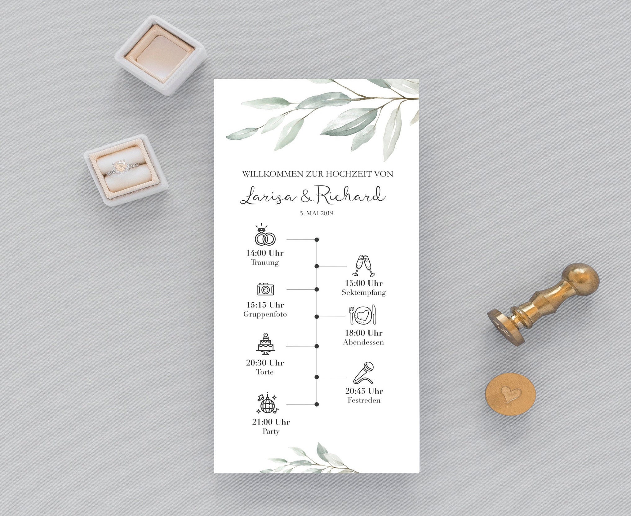 Event Program Timeline Design Wedding Day Timeline Green | Etsy