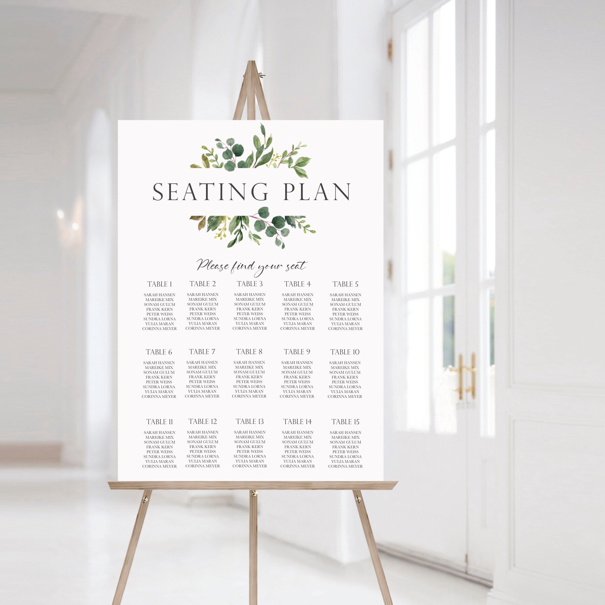 Seating Plan Wedding Wedding seating chart template | Etsy