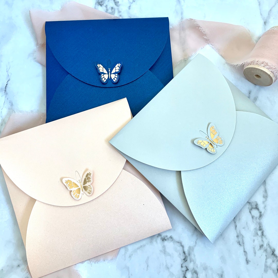 Butterfly Envelope Pearl Paper Envelopes With Hot Stamping - Etsy