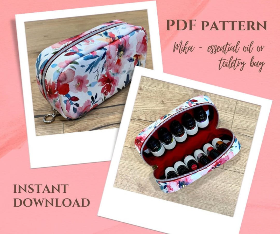 PDF Sewing Pattern - Mika - Essential Oil or Toilerty Bag With Elastic ...