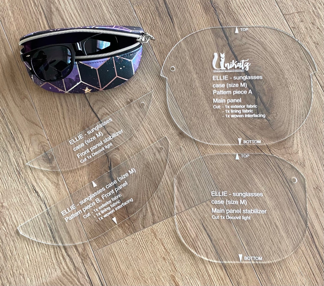ELLIE Sunglasses Case ACRYLIC TEMPLATES for Size M - Sewing Pattern ...