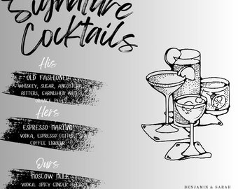 Signature Drink Menu // Signature Cocktails // Wedding Drinks ...