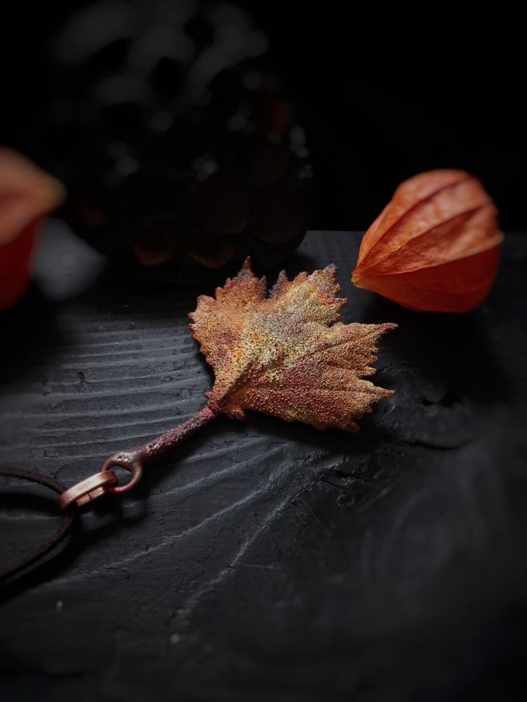 Electroformed Jewelry Copper Real Leaf Necklace Natural Leaves Copper ...