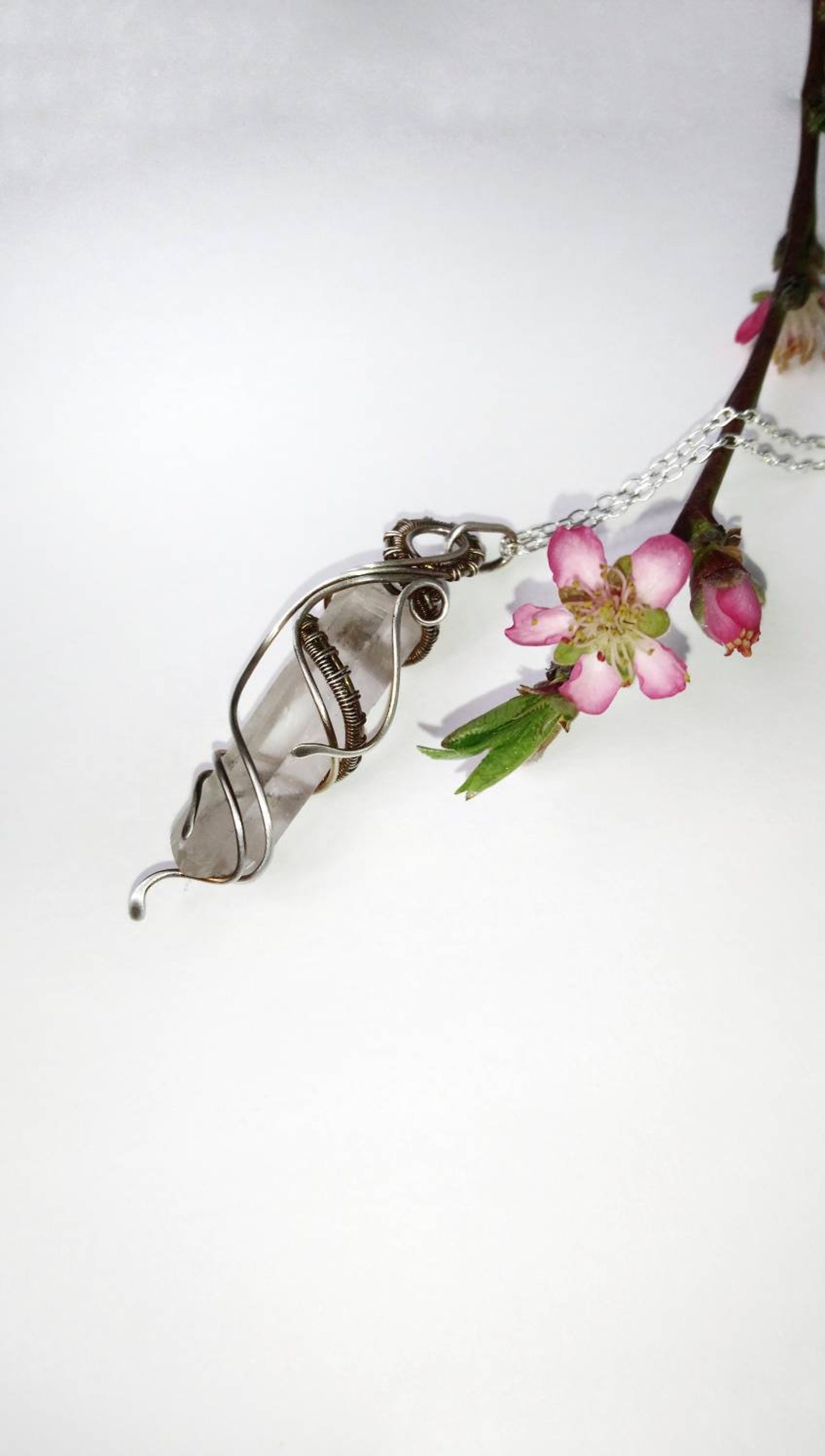 Sterling Silver Pendant Wire Wrap Necklace Wire Wrapped Jewelry Gift ...