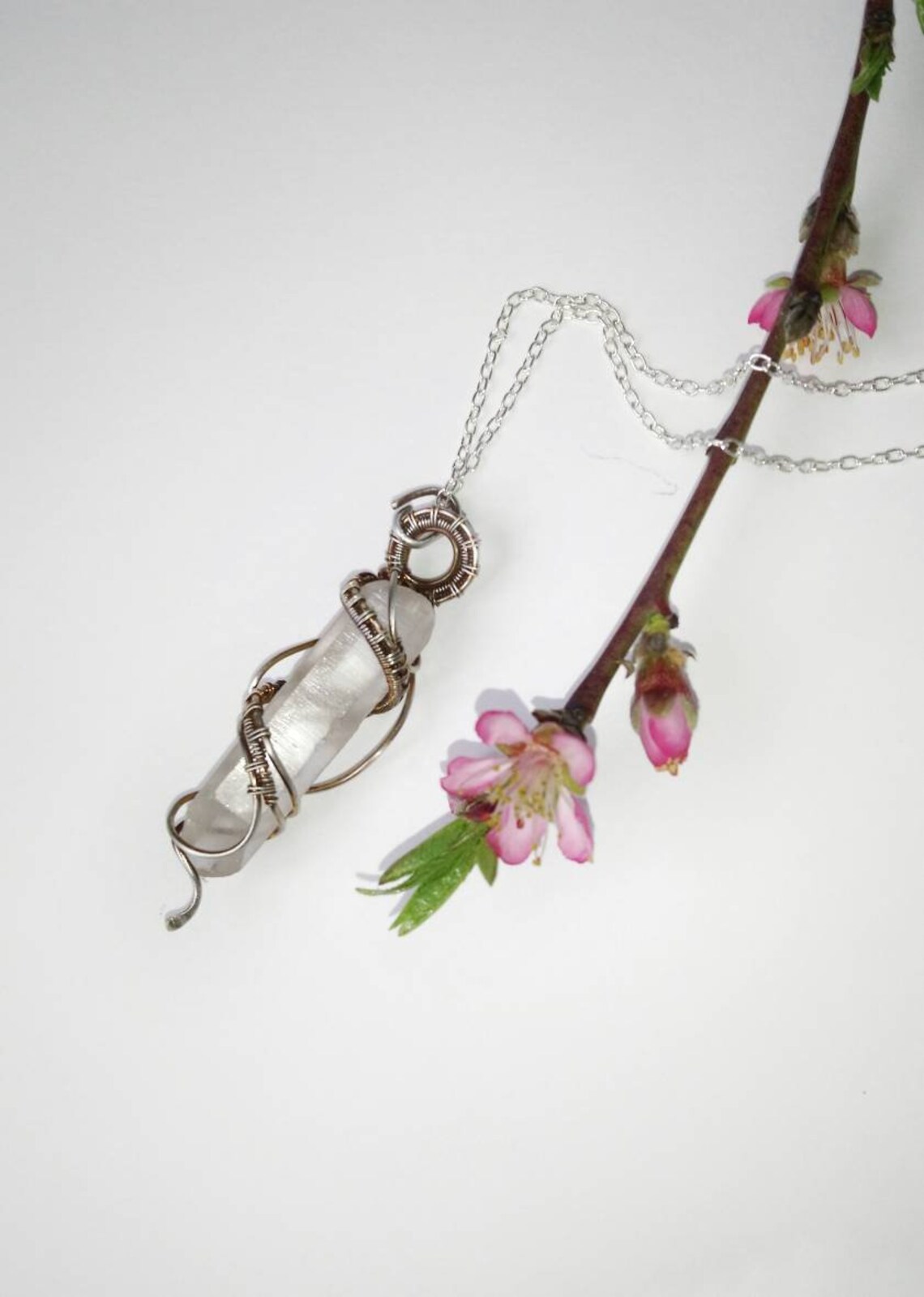 Sterling Silver Pendant Wire Wrap Necklace Wire Wrapped Jewelry Gift ...