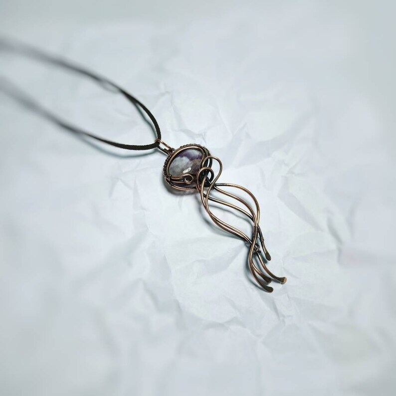 Jellyfish Necklace Wire Wrapped Jewelry Labradorite Stone - Etsy