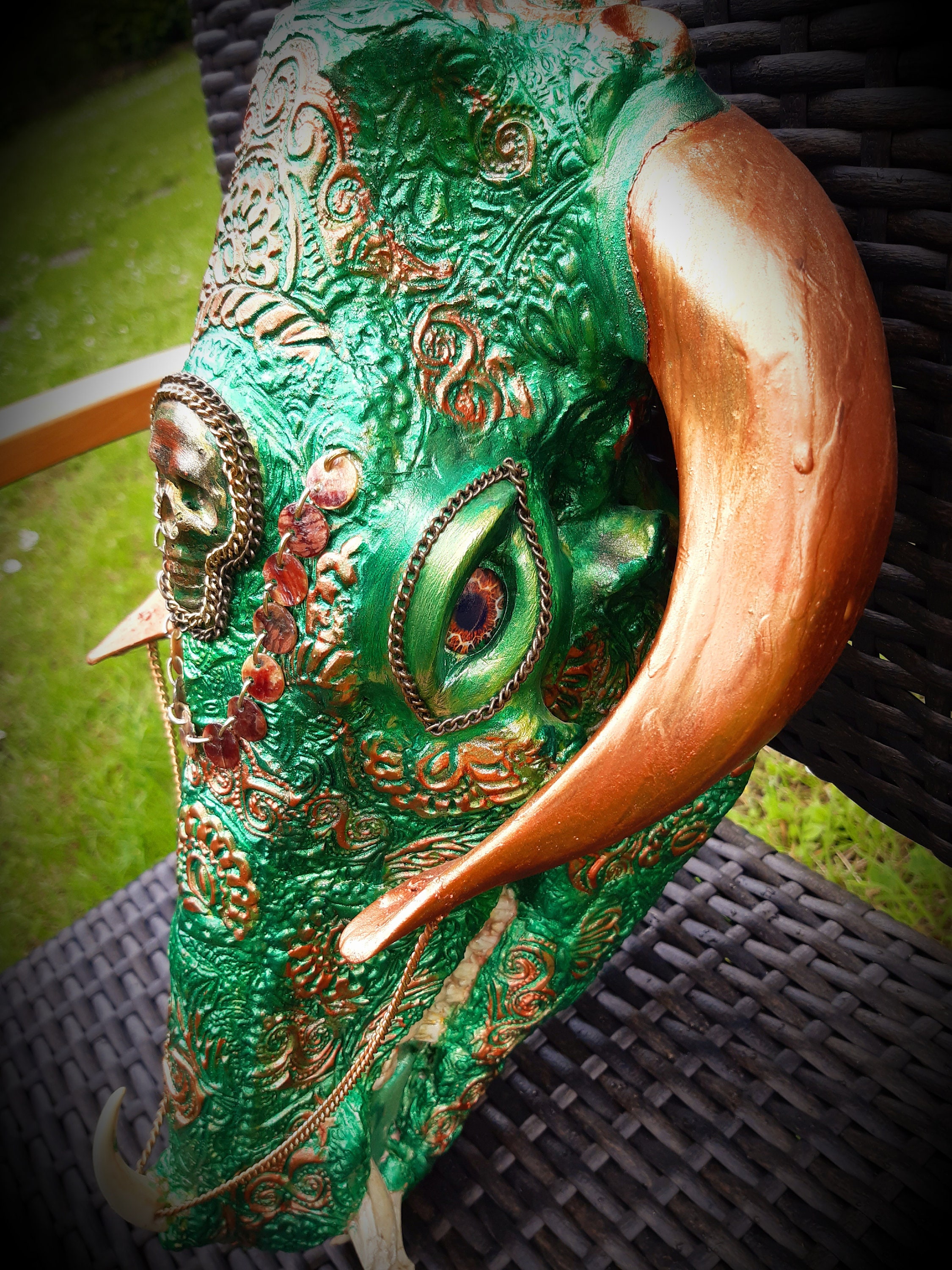 Boar Fantasy Skull Taxidermy Modified Art Metal Steampunk Animal Skull ...