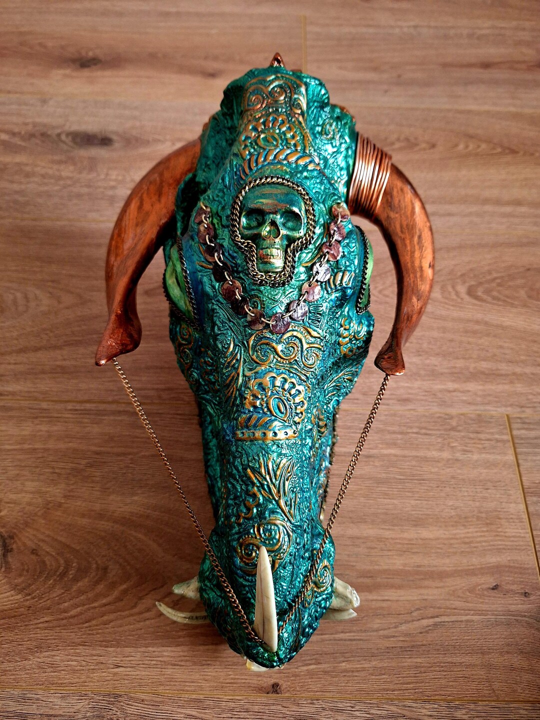 Boar Fantasy Skull Taxidermy Modified Art Metal Steampunk Animal Skull ...