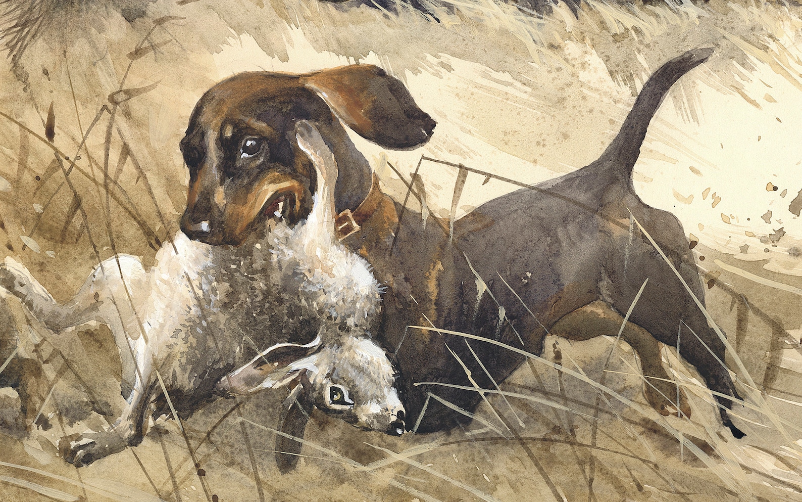 Hunting With Dachshunds in Hazelglade Signed - Etsy